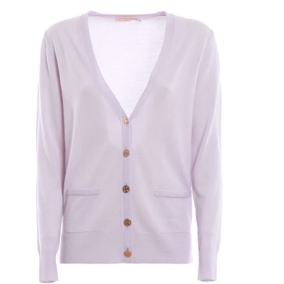Tory Burch | Sweaters | Tory Burch Madeline Marino Wool Logo Buttons ...